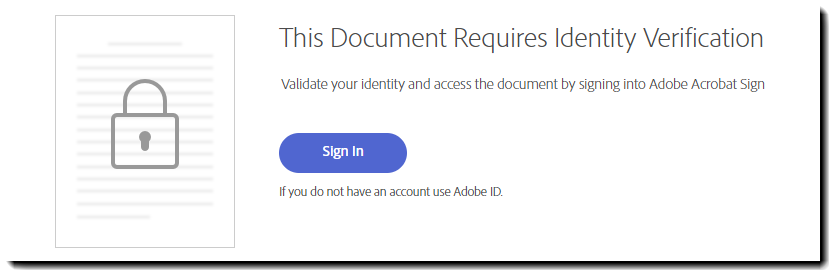 Adobe Acrobat Sign Identity Authentication Methods